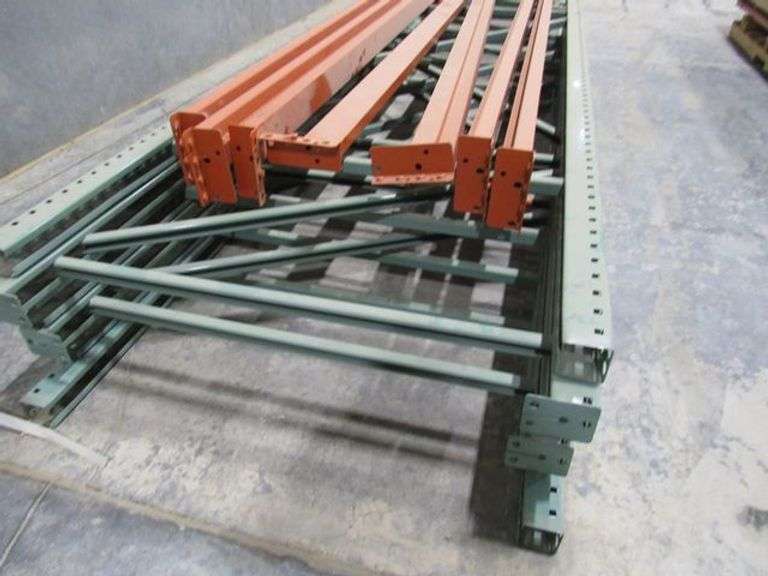 (5) PALLET RACKING UPRIGHTS - 12' X 4' AND (7) 8' PALLET RACK BEAMS ...