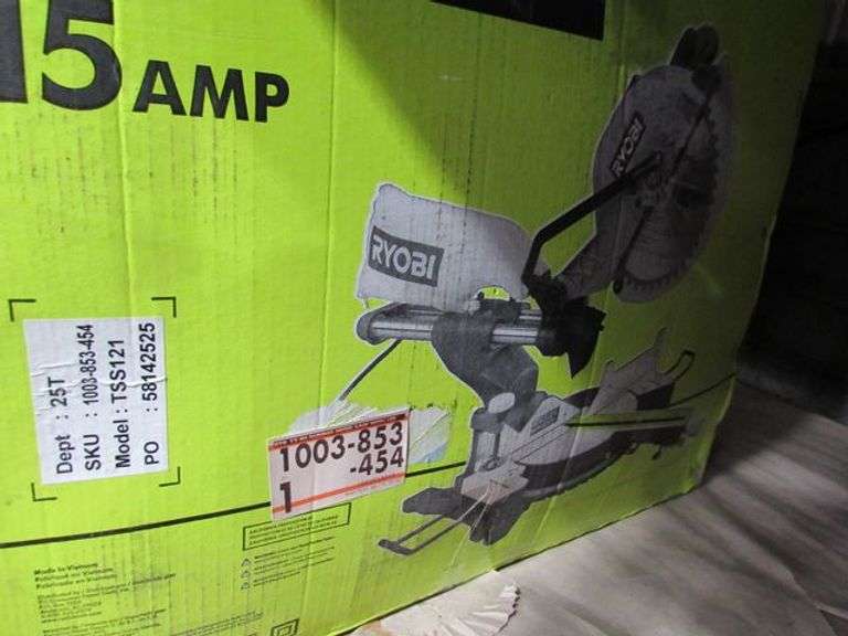 12" SLIDING COMPOUND MITER SAW, RYOBI MDL TSS121 *IN BOX* - Rosen Systems