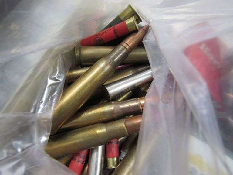 (1) PLASTIC BIN WITH ASSORTED AMMO INCLUDING SHOTGUN SHELLS .433 LEAD ...