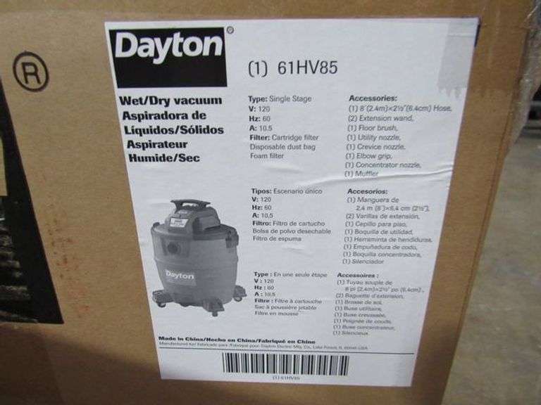 VACUUM CLEANER DAYTON 61HV85 120-V *IN BOX* - Rosen Systems