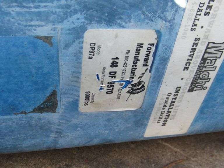 2-POST AUTOMOTIVE LIFT, FORWARD 9,000-LB MDL DP97A WITH HYDRAULIC UNIT ...