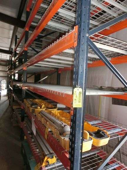 *EMPTY* PALLET RACKING - TEAR DROP STYLE WITH WIRE DECKING - APPROX. 42 ...