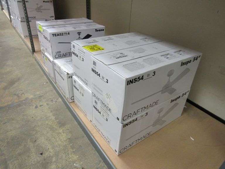 LOT OF (9) CRAFTMADE ASSORTED CEILING FANS, (4) INSPO 54" #INS54W3, (1 ...