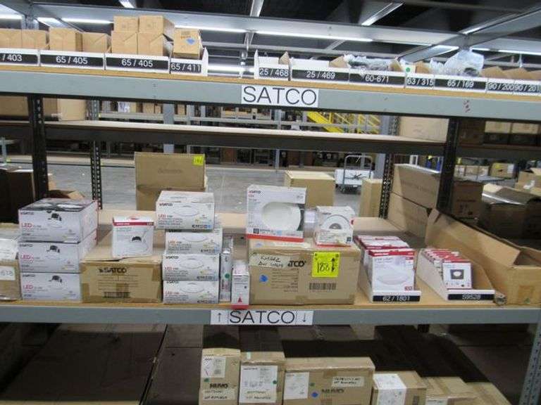 CONTENTS OF SHELF, APPROX. (20) BOXES OF ASSORTED SATCO/NUVO LIGHTING ...
