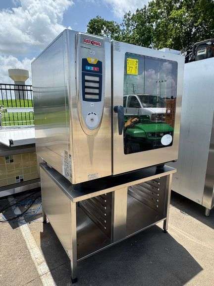 RATIONAL COMMERCIAL OVEN MODEL SCC 102 W/ STAINLESS STEEL RACK STAND ...