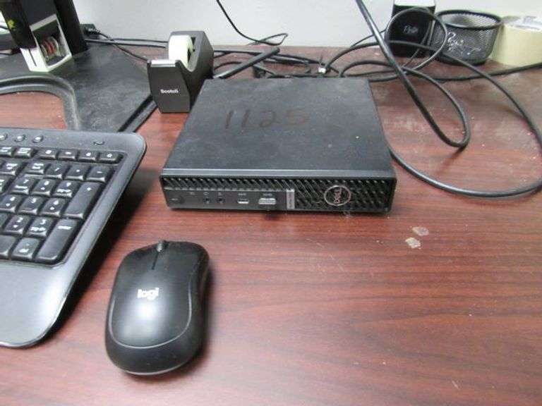 (2) LARGE MONITORS W/KEYBOARD, MOUSE, OPTIPLEX 7090 DESKTOP MINI ...