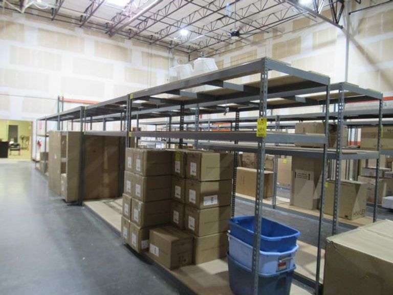 *EMPTY* METAL/WOOD HEAVY DUTY WAREHOUSE SHELF - 36" X 8' X 7' TALL ...