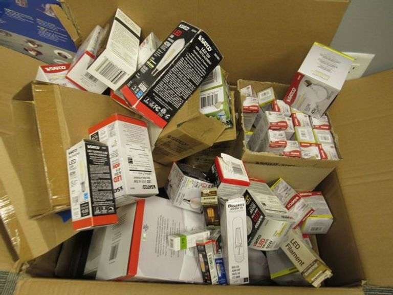 MISC. LOT, ASSORTED LIGHT BULBS, SATCO FLAME TIP INCANDESCENT 25W 12V ...