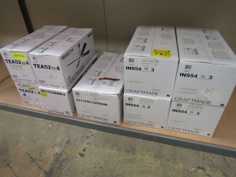 LOT OF (9) CRAFTMADE ASSORTED CEILING FANS, (4) INSPO 54" #INS54W3, (1 ...