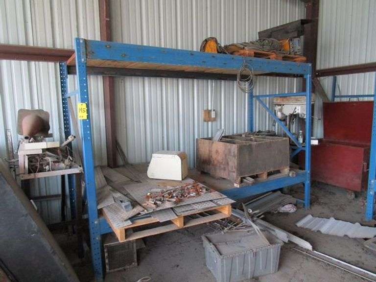 SECTION OF EMPTY 2-TIER PALLET RACK, BOLTED STYLE, APPROX. 48" X 10' X ...