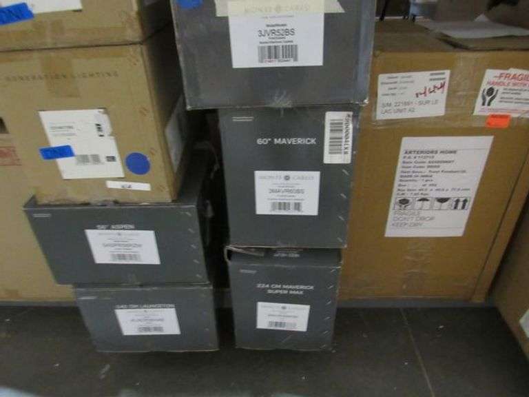 LOT OF APPROX. (20) BOXES ASSORTED RETURN LIGHTING/FIXTURE ITEMS ...