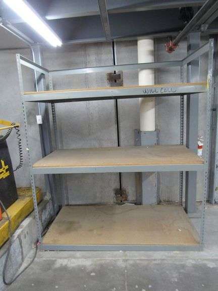 *EMPTY* METAL/WOOD HEAVY DUTY WAREHOUSE SHELF - 36" X 8' X 7' TALL ...