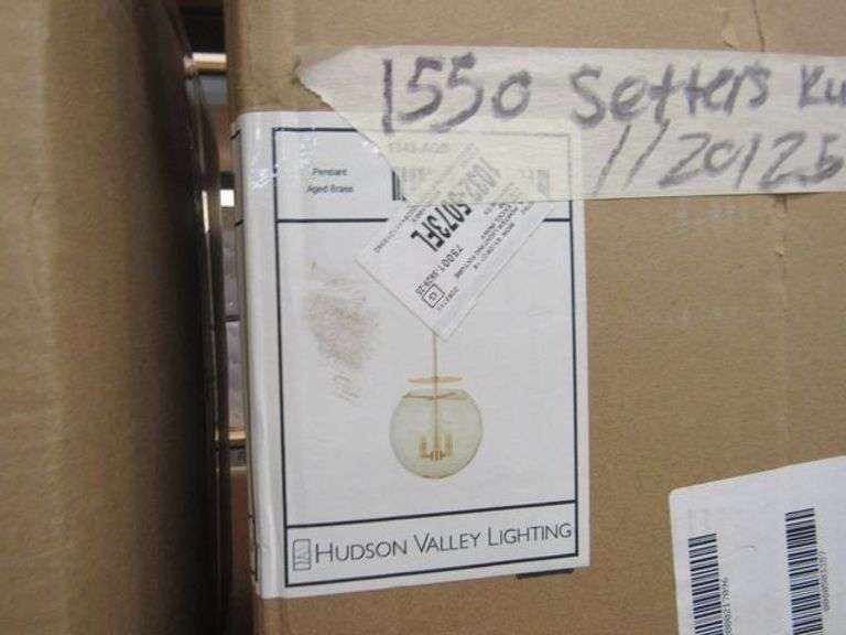 LOT OF (6) BOXES OF ASSORTED HUDSON VALLEY PRODUCTS, (2) WALL SCONCES #B4624-TWL, (2) MARCEL ...