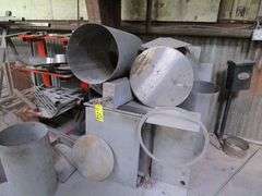 LOT, (1) METAL CANTILEVER RACK, APPROX. 4' X 15' X 7' TALL, W/ASSORTED ...