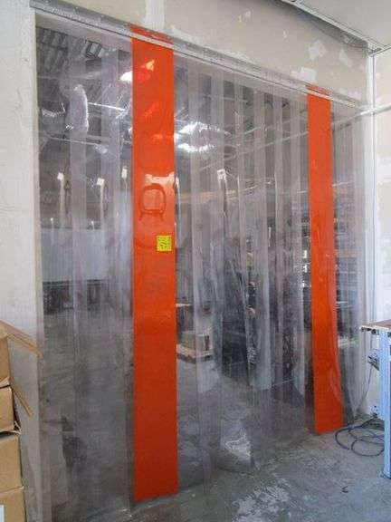 (15) CLEAR PLASTIC DOOR WAY CURTAINS - APPROX. 1' X 10' TALL WITH TOP ...