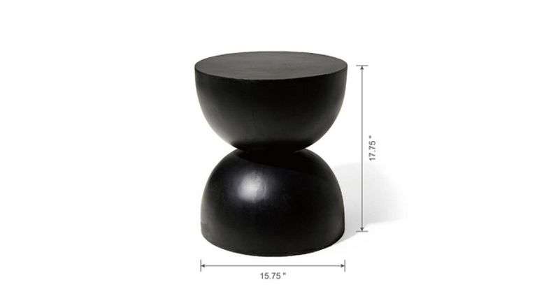 Glitzhome - Multi-Functional MGO Black Garden Stool or Outdoor Planter ...