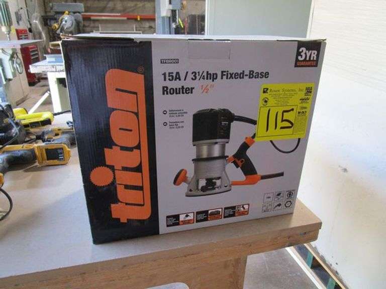 TRITON FIXED BASE ROUTER MDL. TFBR001, 3-1/4 HP, 120V, NEW IN BOX ...