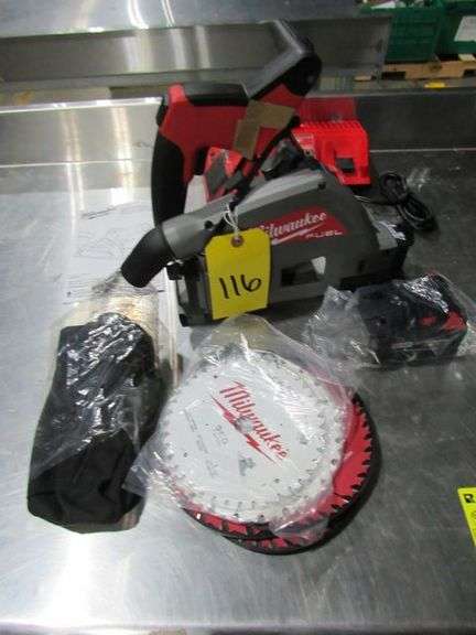 LOT, (1) MILWAUKEE 6-1/2" PLUNGE TRACK SAW CAT #2831-20 WITH (1 ...