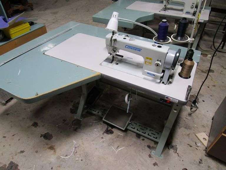 CONSEW PREMIER SEWING MACHINE MDL. P1206RB-1, 110V, W/TABLE & LIGHT ...