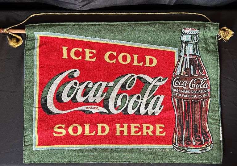 Two-Sided Coca-Cola Hanging Tapestry - Ryan Cate Auctions and Real Estate