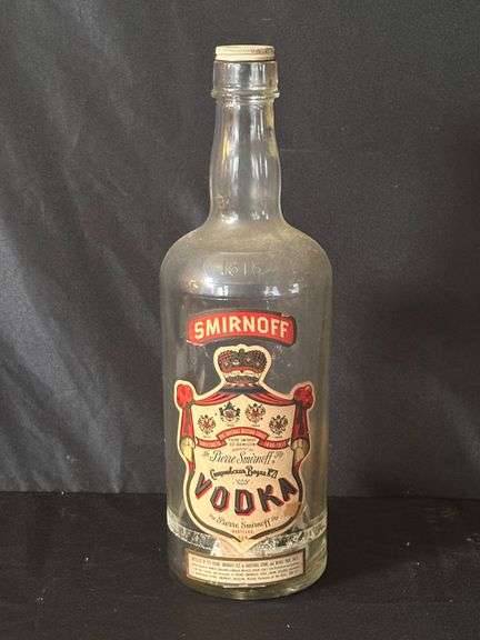 Smirnoff Vodka Bottle with Label and Cap - Ryan Cate Auctions and Real ...
