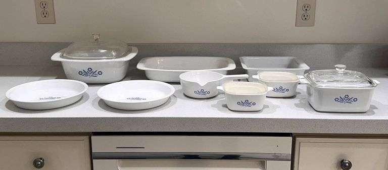 CorningWare Blue Cornflower Collection - Ryan Cate Auctions and Real Estate
