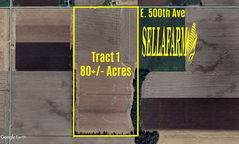 Tract 1 - 80+/- Acres, 78.52+/- Tillable - SELLAFARM