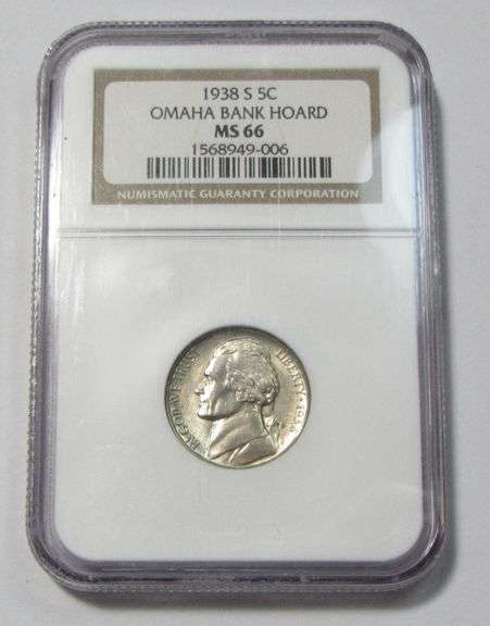 1938-S NICKEL OMAHA BANK HOARD NGC MS66 - Star Coin and Currency, LLC