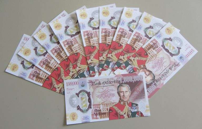 LOT OF 10 1 MILLION DOLLAR BRITISH NOTES NOVELTY - Star Coin and ...
