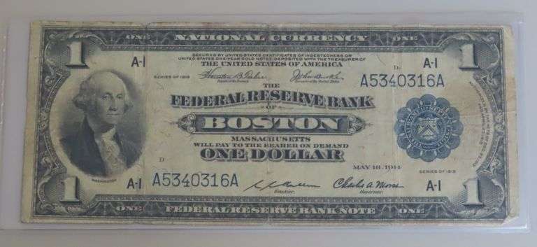 $1 BOSTON 1918 FEDERAL RESERVE NOTE NOTE - Star Coin and Currency, LLC