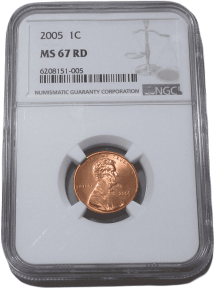 2005 Lincoln Penny - NGC MS 67 RD Graded Coin - Star Coin and Currency, LLC