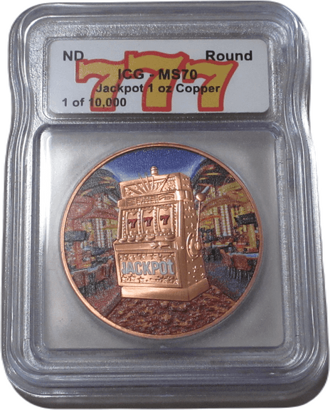 Limited Edition MS70 Jackpot Slot Machine 1oz Copper Coin (1 of 10,000 ...