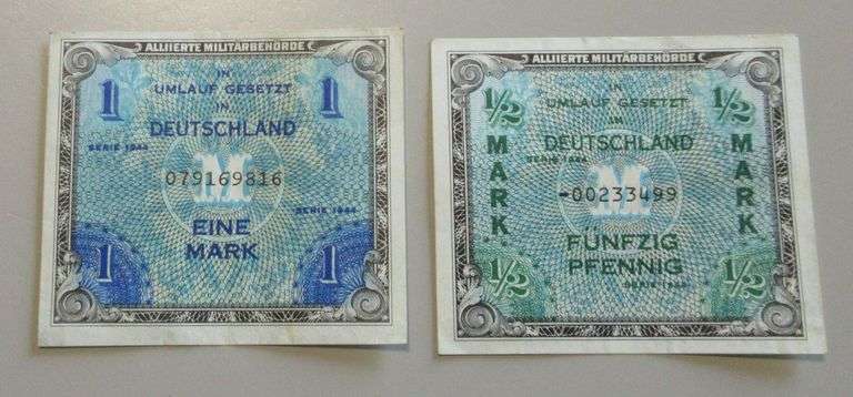 1/2 AND 1 MARK GERMAN 1944 WWII - Star Coin and Currency, LLC