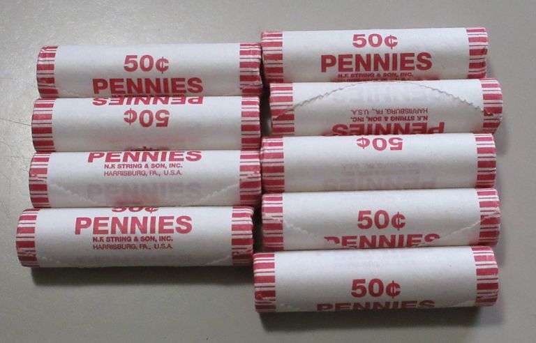 9 BU LINCOLN CENT ROLLS SHIELD - Star Coin and Currency, LLC