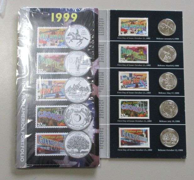 1999 STATE QUARTER SET WITH STAMP - Star Coin and Currency, LLC