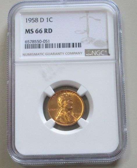 1958 d wheat cent NGC 66 red - Star Coin and Currency, LLC