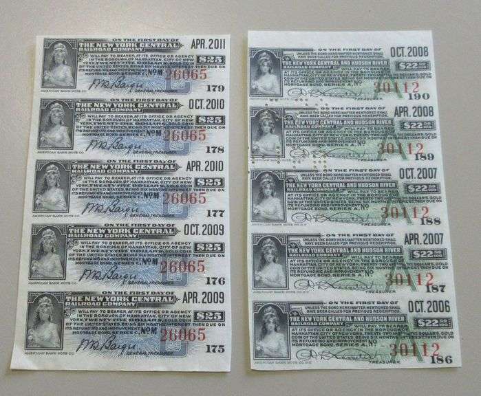 2 RAIL BOND SHEETS - Star Coin and Currency, LLC