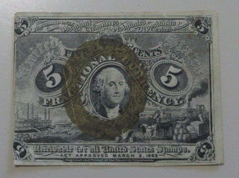 5 CENT FRACTIONAL CURRENCY 1863 WASHINGTON - Star Coin and Currency, LLC