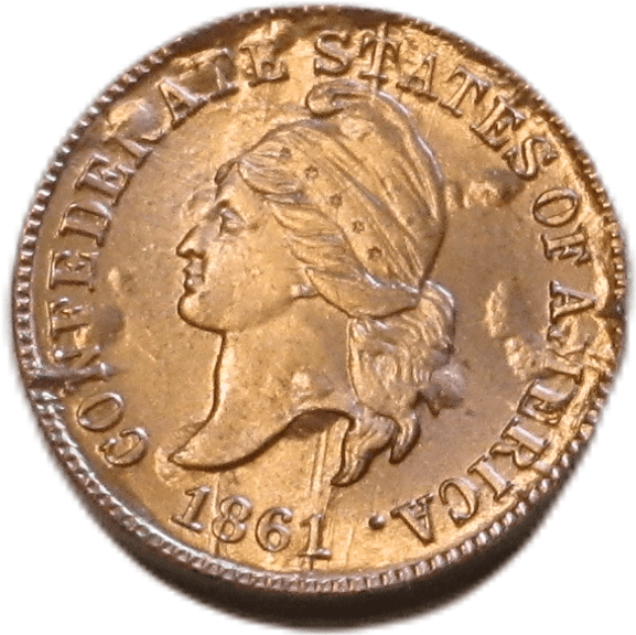 TOUGHER 1861 CONFEDERATE GEM RESTRIKE DEFACED DIES CIRCA 1961 BASHLOW ...