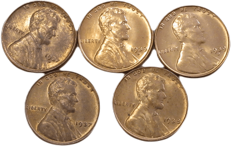 Vintage Lincoln Wheat Pennies Collection from 1930s - Star Coin and ...
