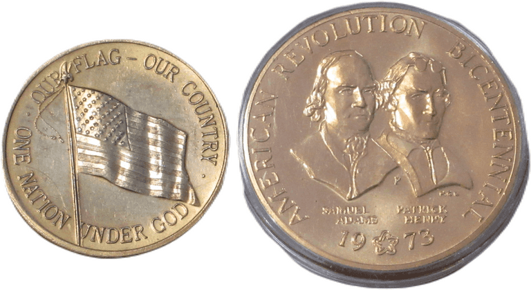 American Bicentennial Commemorative Coin Set - 1973 and Patriotic Theme ...