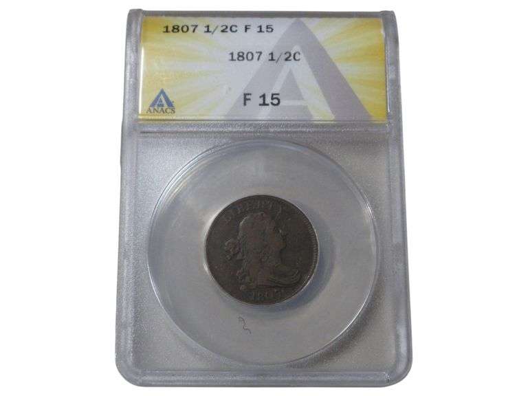 1807 Draped Bust Half Cent ANACS F15 - Star Coin and Currency, LLC