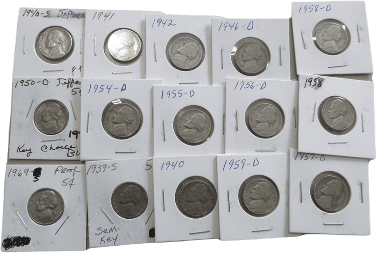 Vintage Jefferson Nickels Collection - Various Dates & Mint Marks ...