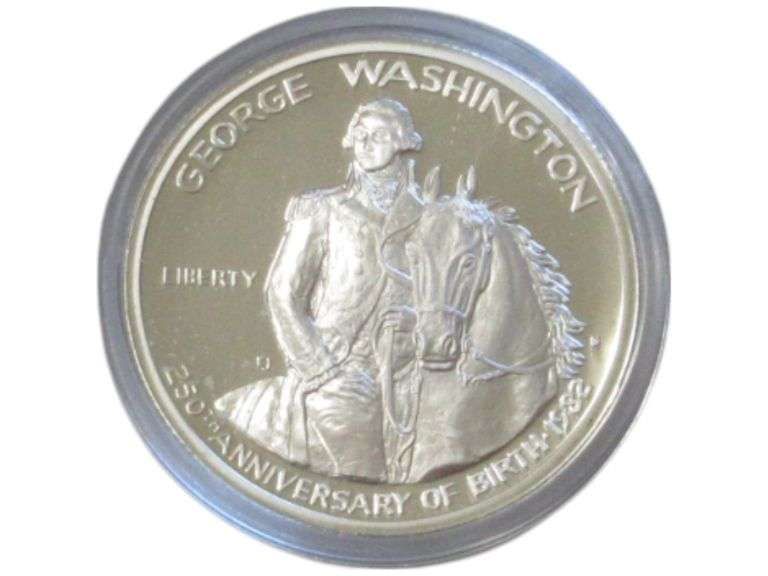 George Washington 250th Anniversary Commemorative Silver - Star Coin ...