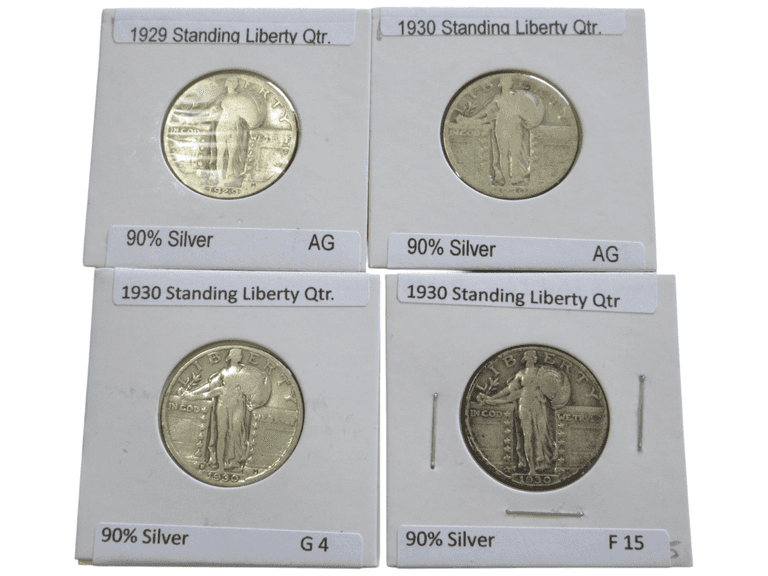 1929-1930 Standing Liberty Quarter 90% Silver Set AG-F15 - Star Coin ...