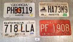 4pc Georgia License Plates - BHHS GA Properties Auction Group