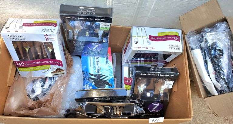 Box of Plastic Utensils - Auction Group