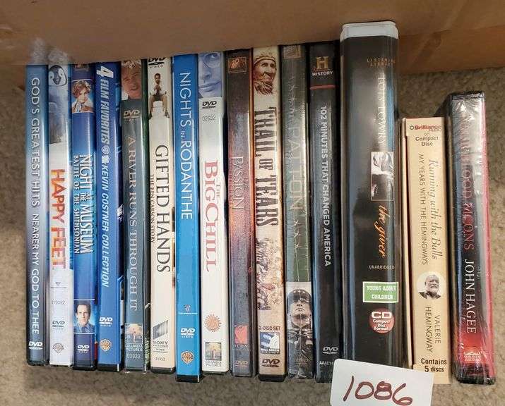 Box of DVDs and Audio Tapes - BHHS GA Properties Auction Group