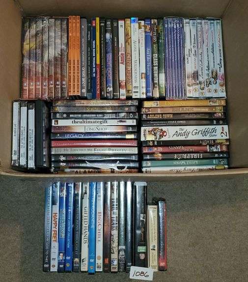 Box of DVDs and Audio Tapes - BHHS GA Properties Auction Group