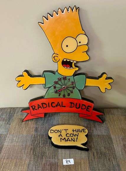 Bart Simpson Wall Hanging Clock (Battery Powered) (Located in ...